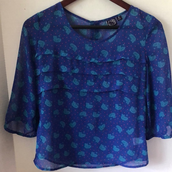 Sanrio | Tops | Hello Kitty Blouse Sz S | Poshmark